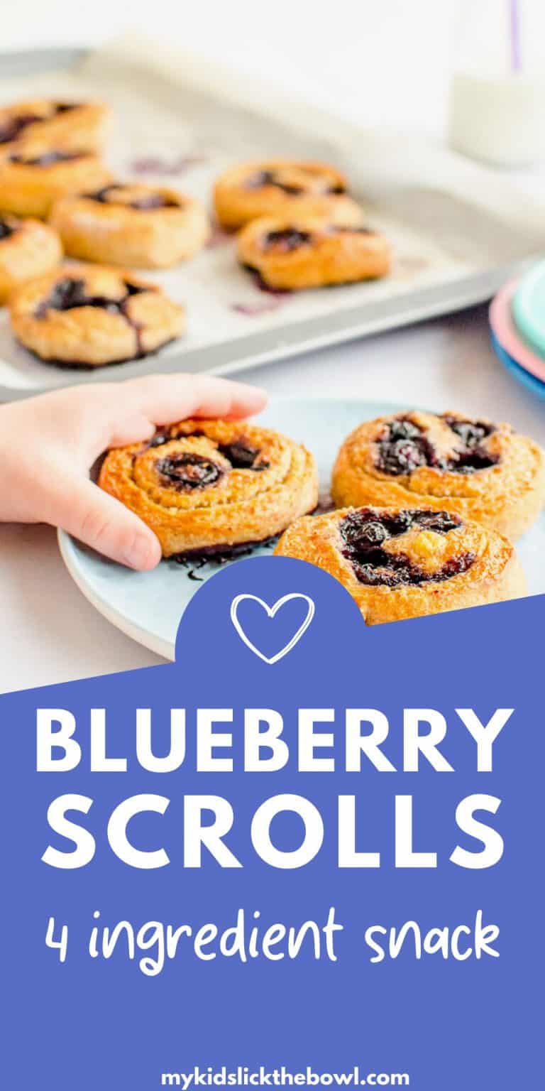 Wholemeal Blueberry Scrolls - 4 Ingredients - No Sugar