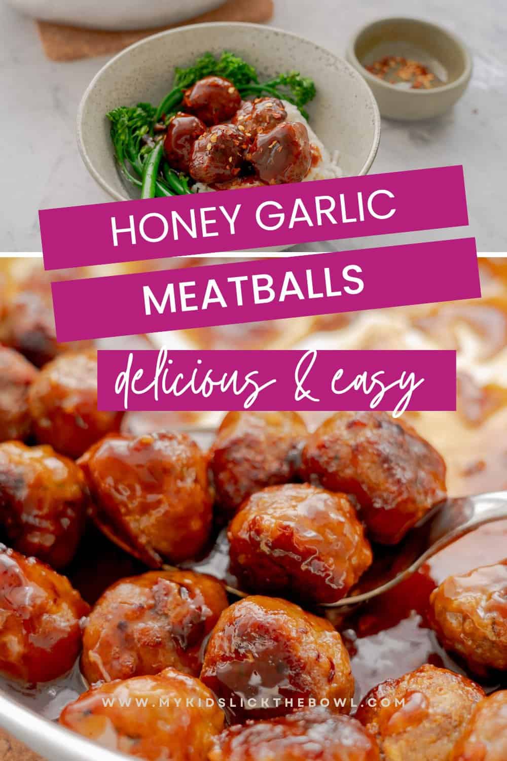 Honey Garlic Meatballs - My Kids Lick The Bowl