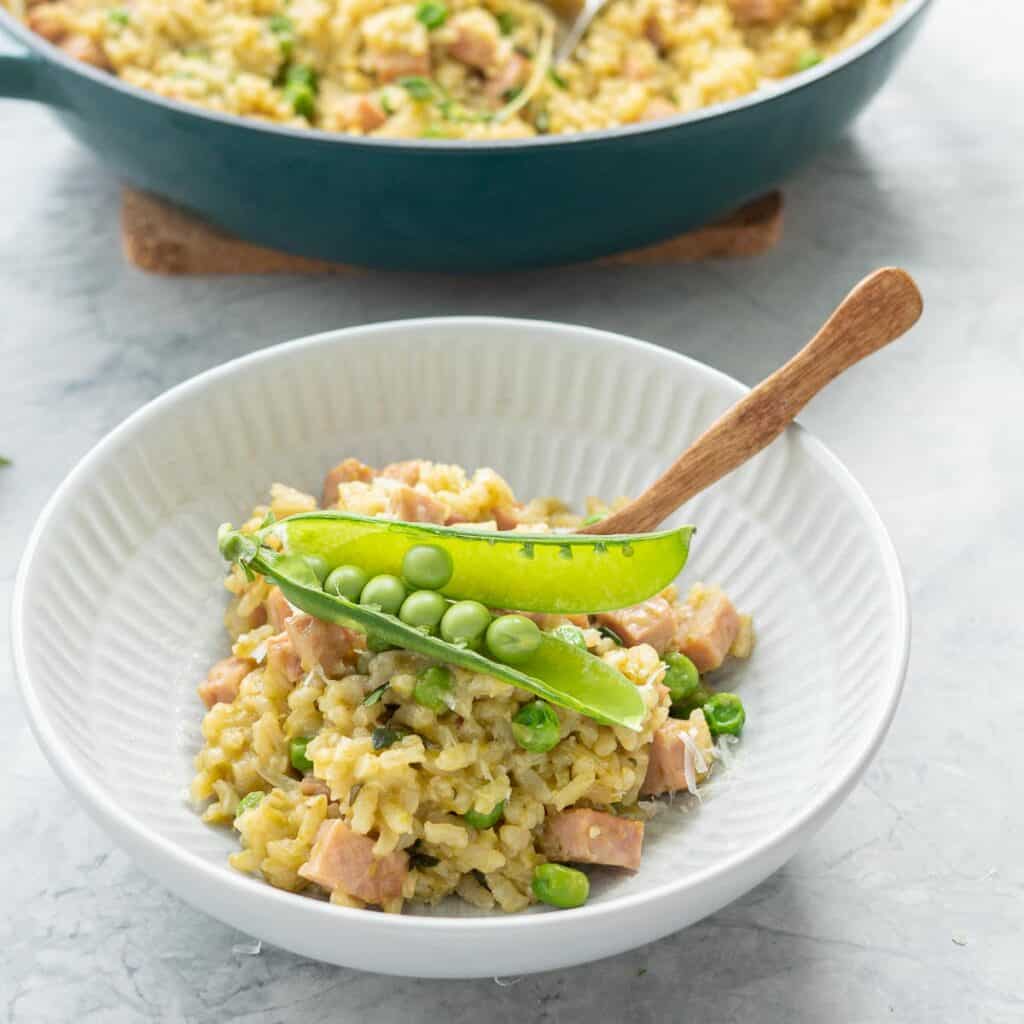 Ham and Pea Risotto - My Kids Lick The Bowl