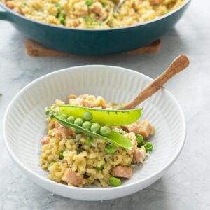 Ham and Pea Risotto - My Kids Lick The Bowl